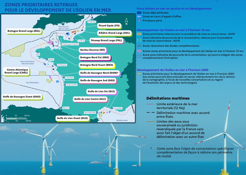 AO10 : Cartes des zones prioritaires pour l’éolien en mer | Énergies de ...
